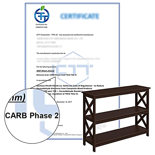 Yaheetech 3 Tier Console Table with 3 Storage Shelves, Entryway Table Sofa Side Narrow Long Table Bookshelf for Hallway Living Room, Accent Furniture, Espresso