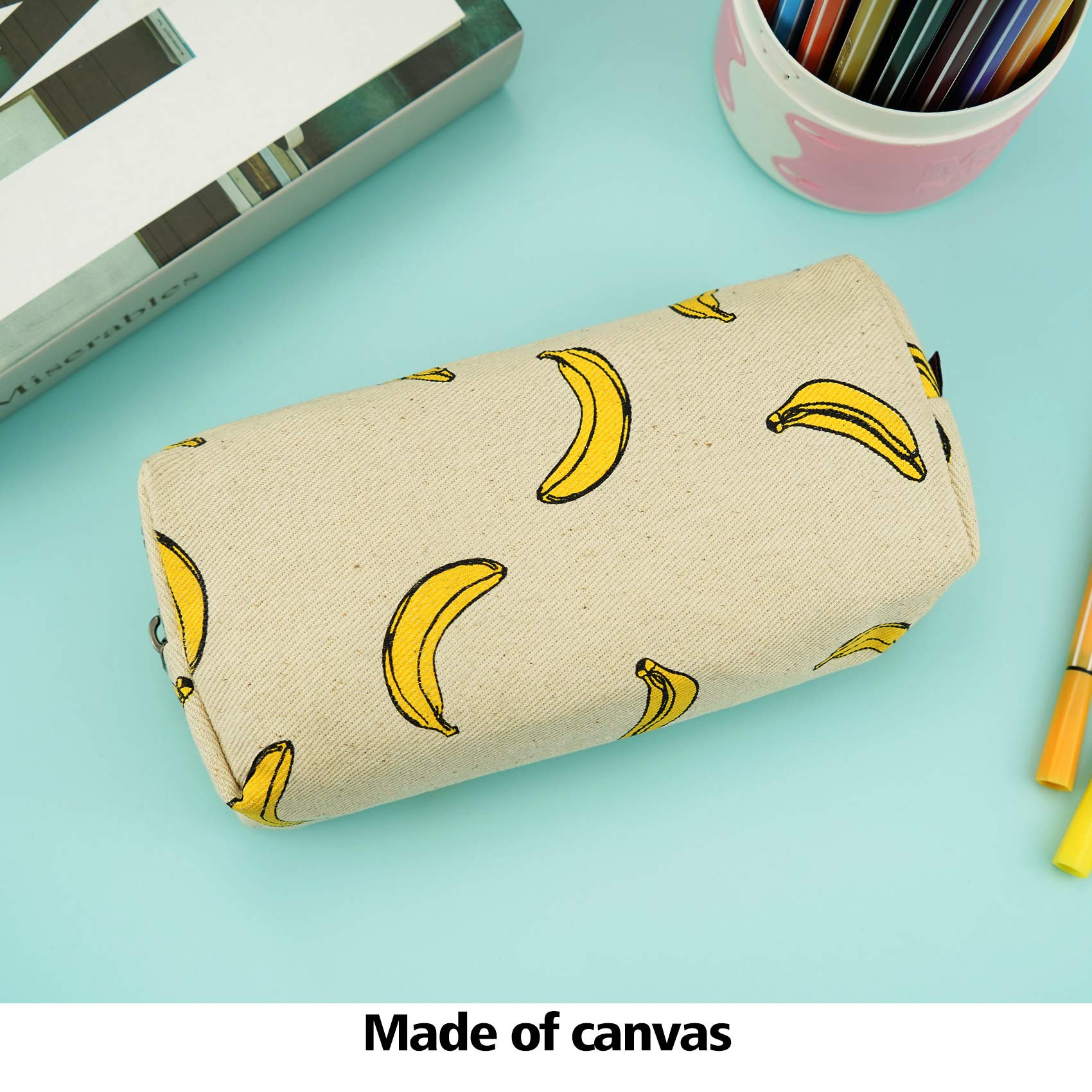 LParkin Cute banana Pencil Case Pouch Teacher Gift Gadget Bag Make Up Case Cosmetic Bag Stationary Kawaii Pencil Box