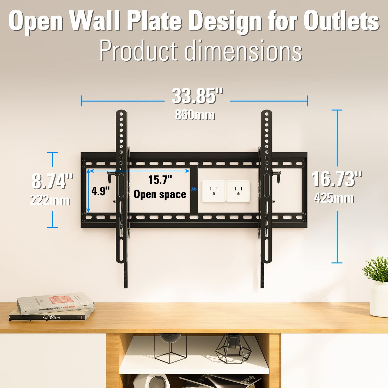 Mounting Dream Advanced Tilt TV Wall Mount for Most 42-90 Inch Flat and Curved TV, Universal Wall Mount TV Bracket with Extension up to 7 inch, Fits 16", 24", 32" Studs, Max VESA 800x400mm and 120LBS