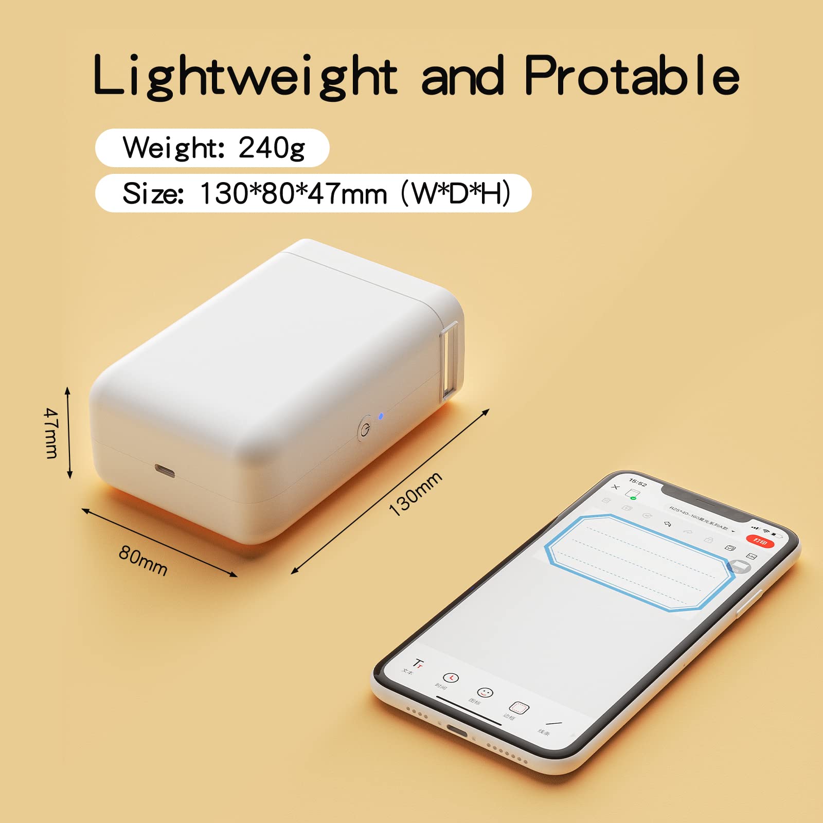 INeedIt D101 Label Maker Machine Portable Wireless Thermal Label Printer with Tape for Business, School, Office Organization, Home Storage, Larger Print Width 0.5 to 1 Inch, White