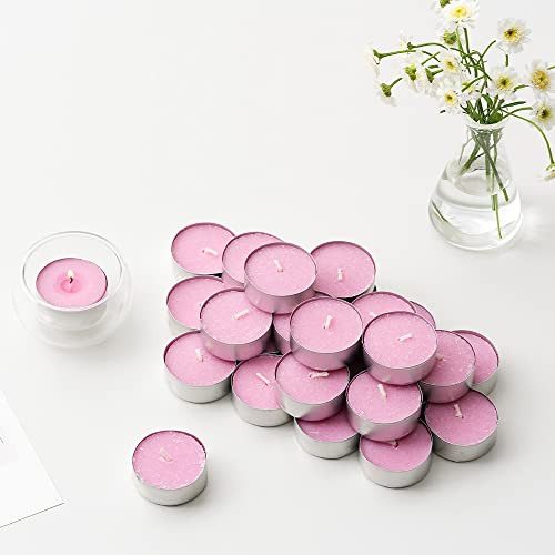 COCODOR Scented Tealight Candles/Tea Rose / 100 Pack / 4-5 Hour Extended Burn Time/Made in Italy, Cotton Wick, Scented Home Deco, Fragrance, Mother's Day