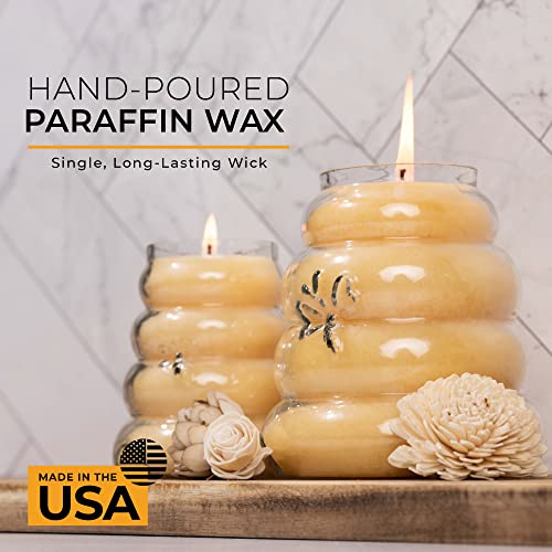 A Cheerful Giver Spring Candles Honey Butter Beehive Jar Candle - 30 Ounces with 150 Hours Burn Time - Gifts for Women