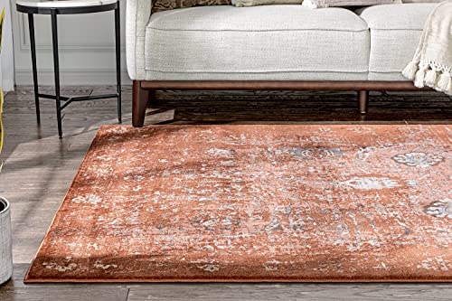 Well Woven Elle Copper Persian Vintage Shiraz (3'11" x 5'3") Area Rug Red Distressed Rust Modern Oriental Carpet