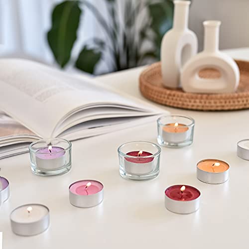 COCODOR Scented Tealight Candles/Tea Rose / 100 Pack / 4-5 Hour Extended Burn Time/Made in Italy, Cotton Wick, Scented Home Deco, Fragrance, Mother's Day