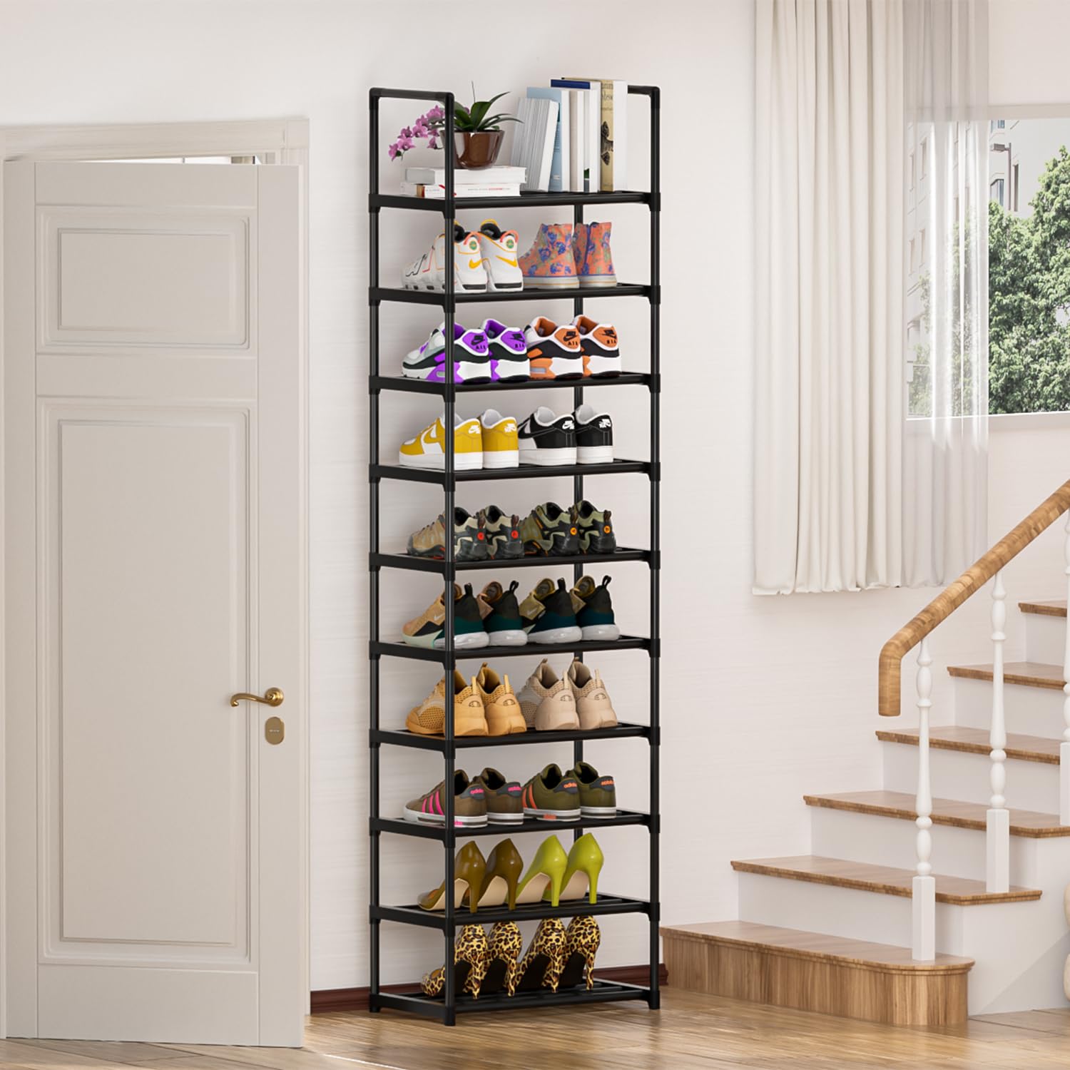 OYREL Shoe Rack, Sturdy Metal Shoe Rack Organizer,Narrow Shoe Rack,Shoe Racks for Closets,Shoes Rack,Shoe Stand,Shoe Shelf