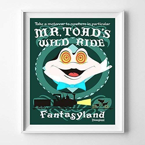 Disneyland Mr.Toad's Wild Ride Fantasyland Wall Art Poster Home Decor Print Vintage Artwork Reproduction - Unframed