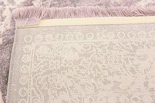 Unique Loom Traditional Classic Intricate Design with Distressed Vintage Detail, Area Rug, 3 ft 3 in x 5 ft 3 in, Purple/Ivory