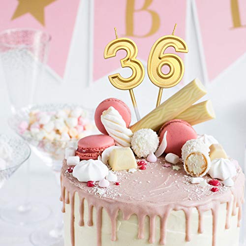 DOBMIT Birthday Candles Number 3 Cake Topper Decoration Gold Glitter Candle for Party Anniversary Kids Adults