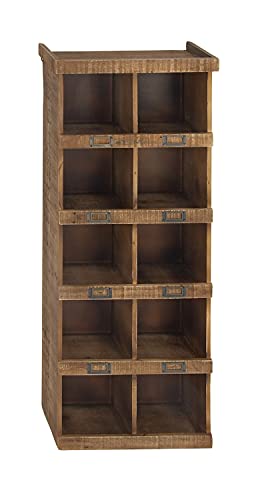 Deco 79 Wood 8 Cubbies Wall Shelf, 18" x 7" x 42", Brown