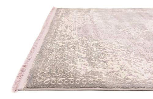 Unique Loom Traditional Classic Intricate Design with Distressed Vintage Detail, Area Rug, 3 ft 3 in x 5 ft 3 in, Purple/Ivory