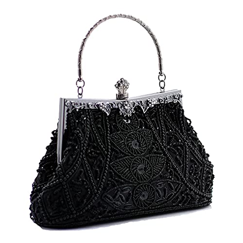 LIFEWISH 1920s Evening bags Unique Sequin Beaded Clutch Purses for Cocktail Wedding Party Prom