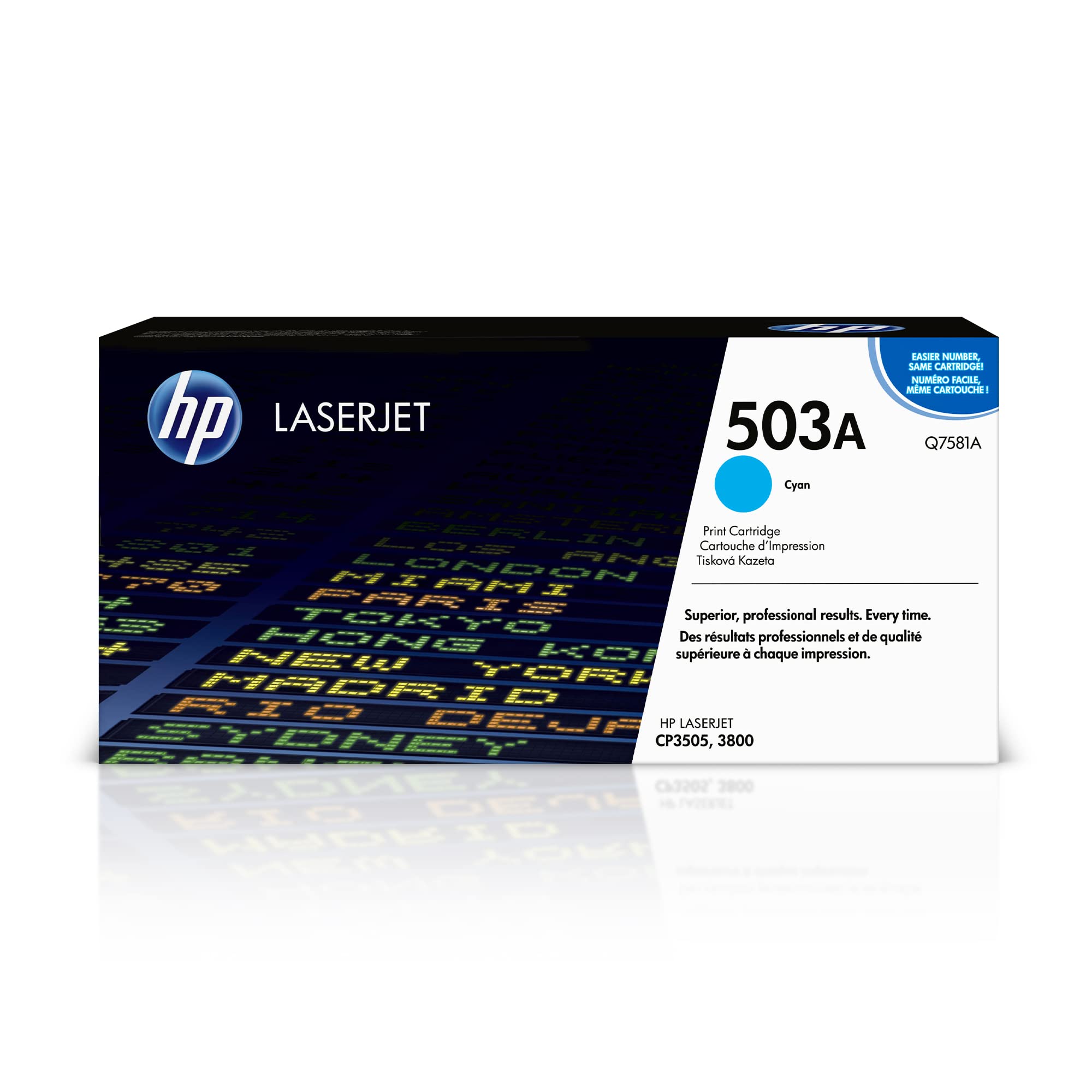 Original HP 503A Cyan Toner Cartridge | Works with HP Color LaserJet 3800, CP3505 Series | Q7581A