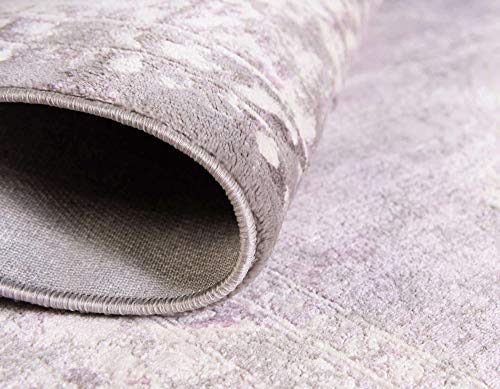 Unique Loom Traditional Classic Intricate Design with Distressed Vintage Detail, Area Rug, 3 ft 3 in x 5 ft 3 in, Purple/Ivory