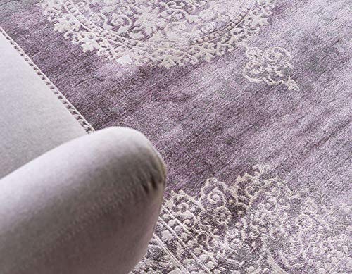 Unique Loom Traditional Classic Intricate Design with Distressed Vintage Detail, Area Rug, 3 ft 3 in x 5 ft 3 in, Purple/Ivory