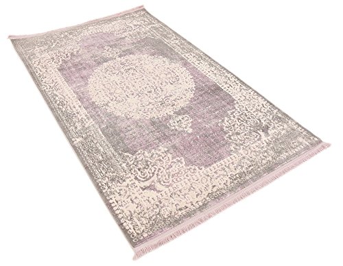 Unique Loom Traditional Classic Intricate Design with Distressed Vintage Detail, Area Rug, 3 ft 3 in x 5 ft 3 in, Purple/Ivory