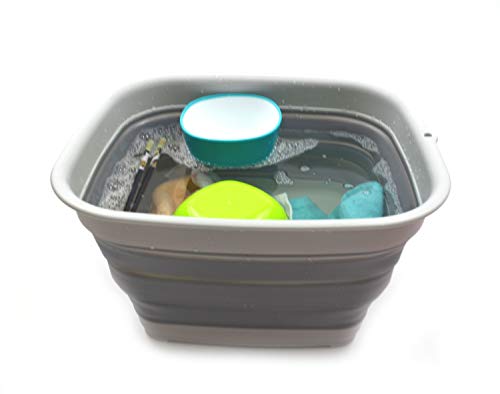 SAMMART 15L Collapsible Tub (Dark Grey, 1)
