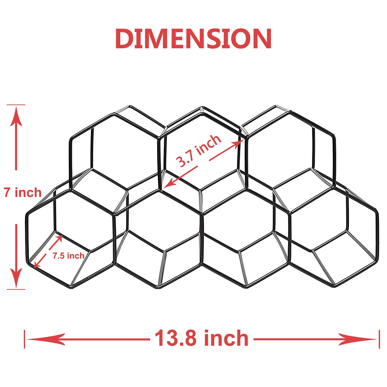 CHENGTIE Black Metal Wine Rack, Countertop Wine Rack, 9 Bottle Tabletop Wine Holder for Wine Storage, Freestanding Wine Rack Suitable for Home Kitchen bar cabinets