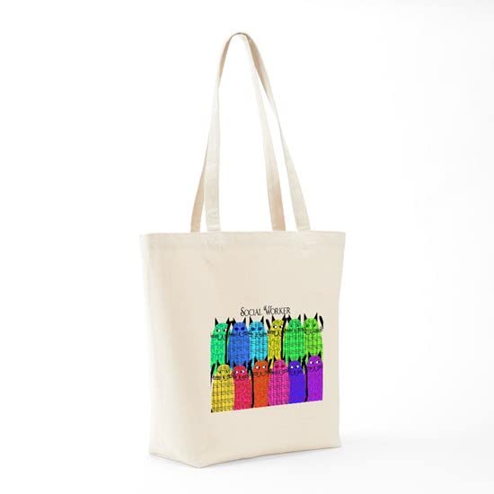 CafePress Social Worker Cats Horizi Blanket Tote-Bag Natural Canvas Tote-Bag,Shopping-Bag