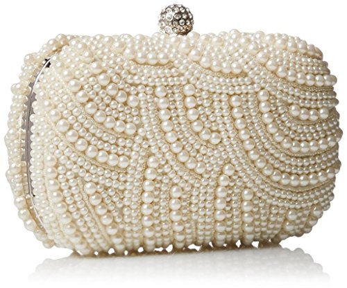 Snowskite Women's Handmade Full Pearl Bridal Evening Clutch Bag Ivory
