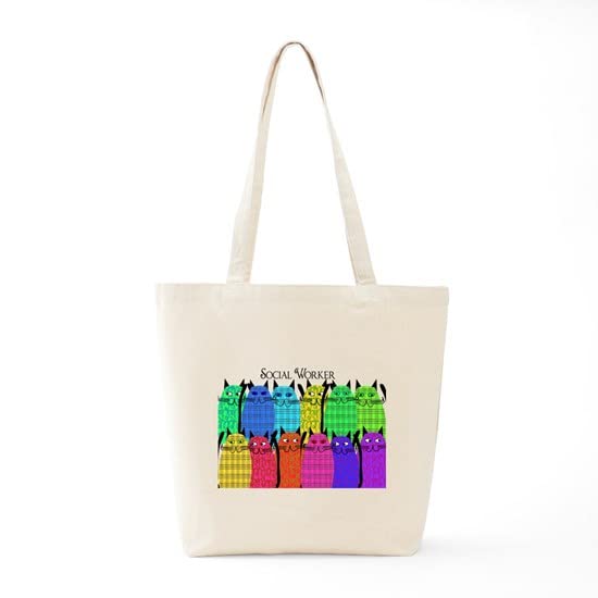 CafePress Social Worker Cats Horizi Blanket Tote-Bag Natural Canvas Tote-Bag,Shopping-Bag