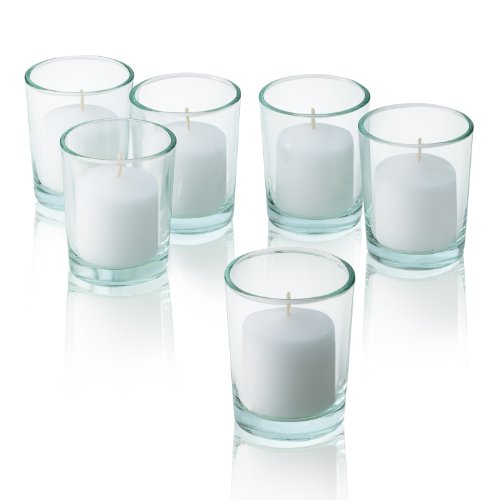 Light In The Dark White Votive Candles - Box of 72 Unscented Candles - 10 Hour Burn Time - Bulk Candles for Weddings, Parties, Spas and Decorations