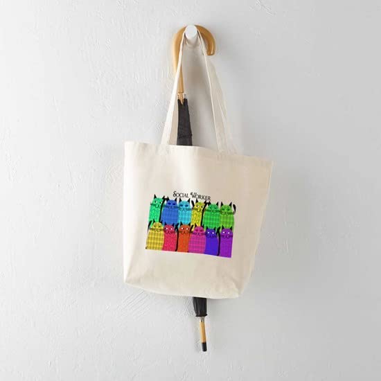CafePress Social Worker Cats Horizi Blanket Tote-Bag Natural Canvas Tote-Bag,Shopping-Bag