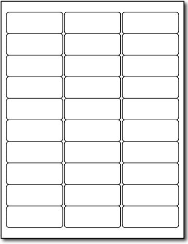 Permanent Adhesive 1" x 2-5/8" Shipping Labels - 30 per Sheet - 25 Sheets / 750 Labels - Blank White Matte Finish - Printable Mailing Address Stickers / Amazon FBA Labels for Inkjet / Laser Printers