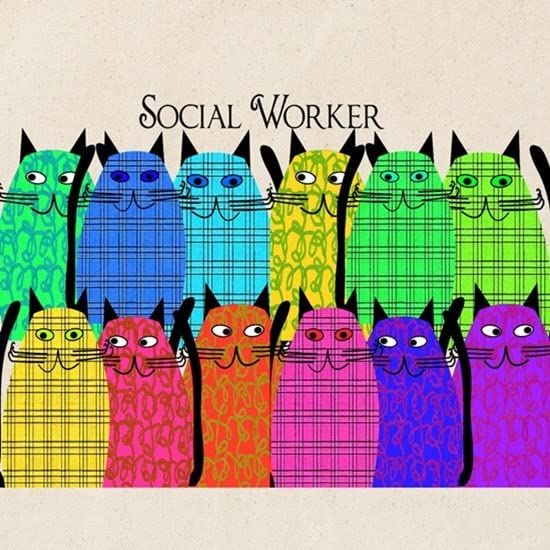 CafePress Social Worker Cats Horizi Blanket Tote-Bag Natural Canvas Tote-Bag,Shopping-Bag