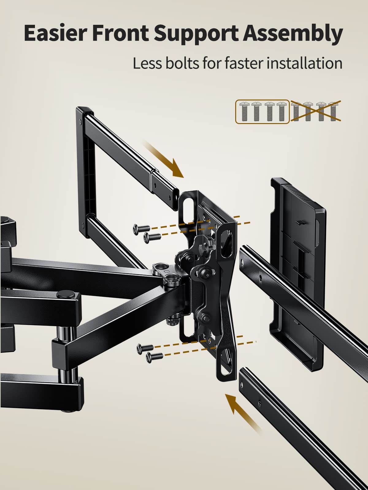 AM alphamount Full Motion TV Wall Mount for Most 37-75 Inch TVs up to 100 lbs, Swivel TV Mount with Dual Articulating Arms, Wall Mount TV Bracket Max VESA 600x400mm, Fits 16″ Wood Studs, APLF6
