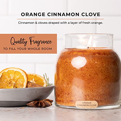 A Cheerful Giver — Orange Cinnamon Clove - 34oz Papa Scented Candle Jar with Lid - Keepers of the Light - 155 Hours of Burn Time, Gift for Women, Orange