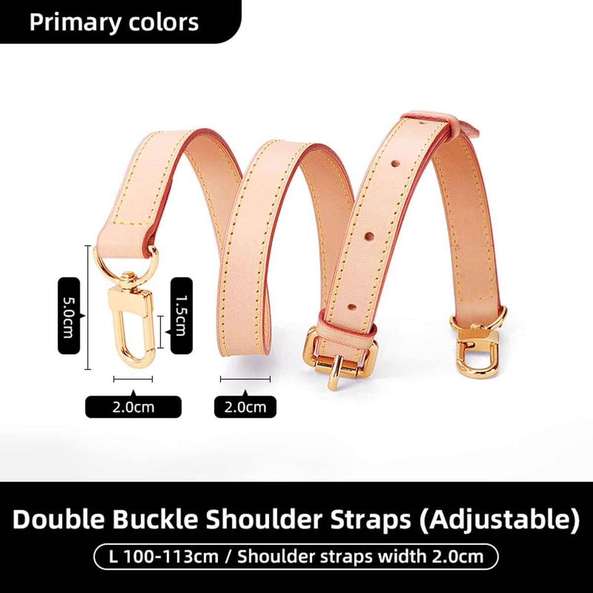 WUTA Leather Strap Replacement Genuine Leather Adjustable Crossbody Strap for Louis Vuitton Women's Crossbody Handbags Calfskin-Natural