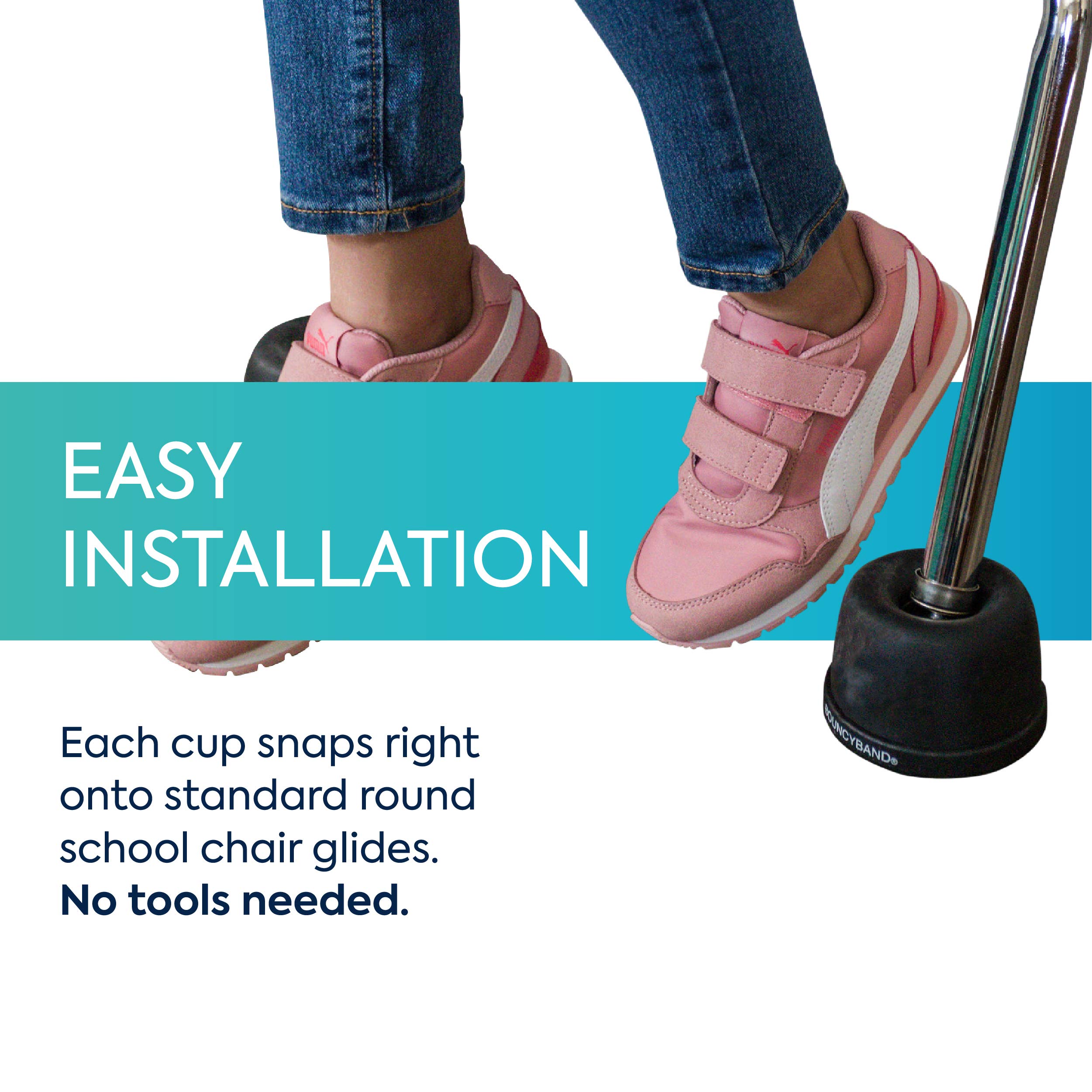 Bouncyband Wiggle Wobble Chair Feet - Transform a Standard School Chair into a Wobble Chair