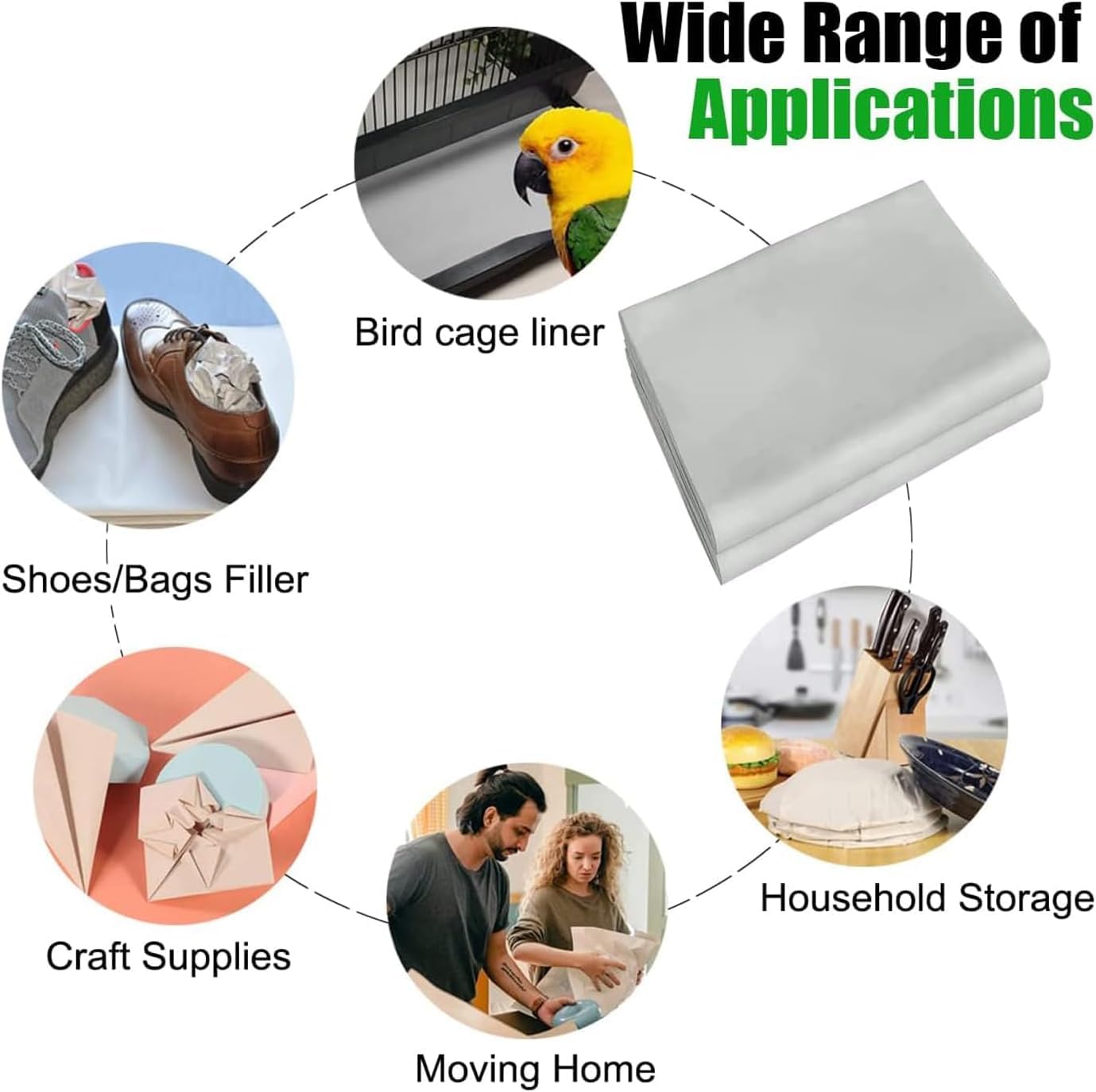 Newsprint Packing Paper Sheets for Moving, Shipping, Box Filler, Wrapping and Protecting Fragile Items 1.3 Lbs (50 Sheets, 26β x 15β)