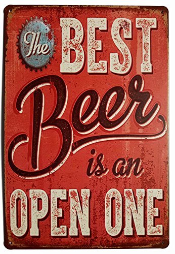 ERLOOD Best Beer Vintage Funny Home Decor Tin Sign Retro Metal Bar Pub Poster 8 x 12