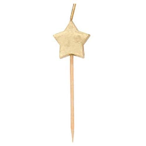 Star Party Pick Candles - 3" | Gold | 6 Pcs