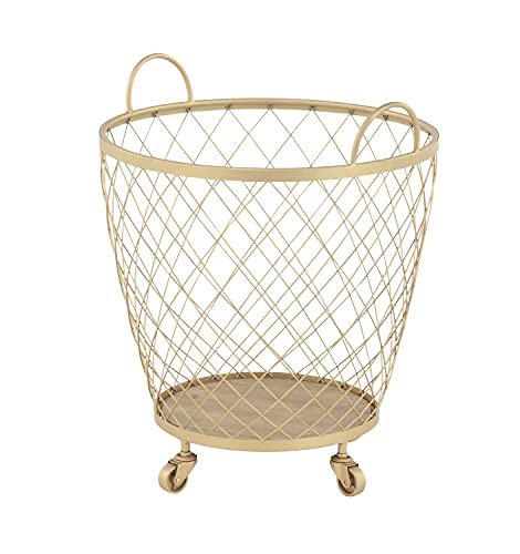 Deco 79 Modern Metal Wedge Storage Cart, Set of 2 15", 21"H, Gold