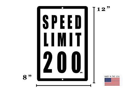 Rogue River Tactical Funny Mechanic Metal Tin Sign, 12x8 Inch, Wall Décor- Man Cave Bar Speed Limit 200 MPH