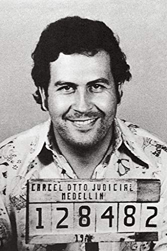 Pablo Escobar Mugshot El Patron Kingpin Medellin Colombia Poster de Pablo Escobar Portrait Photo Cartel Famous Narco Decor Wanted Arrest Mug Shot Escovar Cool Wall Decor Art Print Poster 24x36