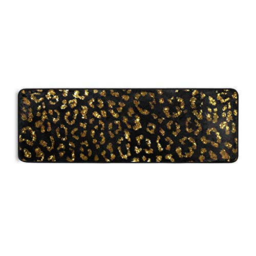 Leopard Print Animal Skin Kitchen Rugs Non-Slip Soft Doormats Bath Carpet Floor Runner Area Rugs for Home Dining Living Room Bedroom 72" X 24"