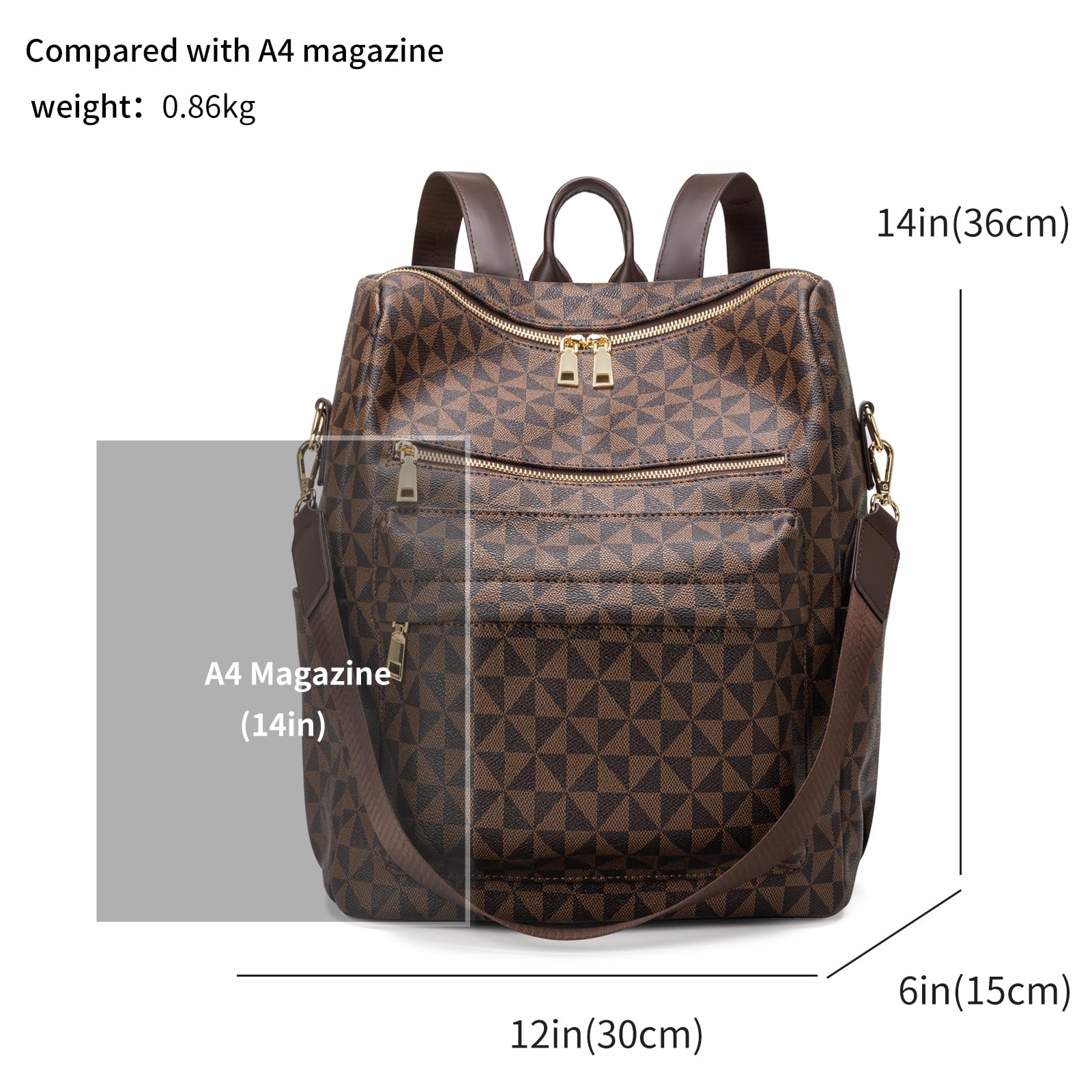 LDMIYIN Women's Fashion Large-capacity Leisure Backpack Travel Anti-theft Single Shoulder Crossbody Bag Handbag