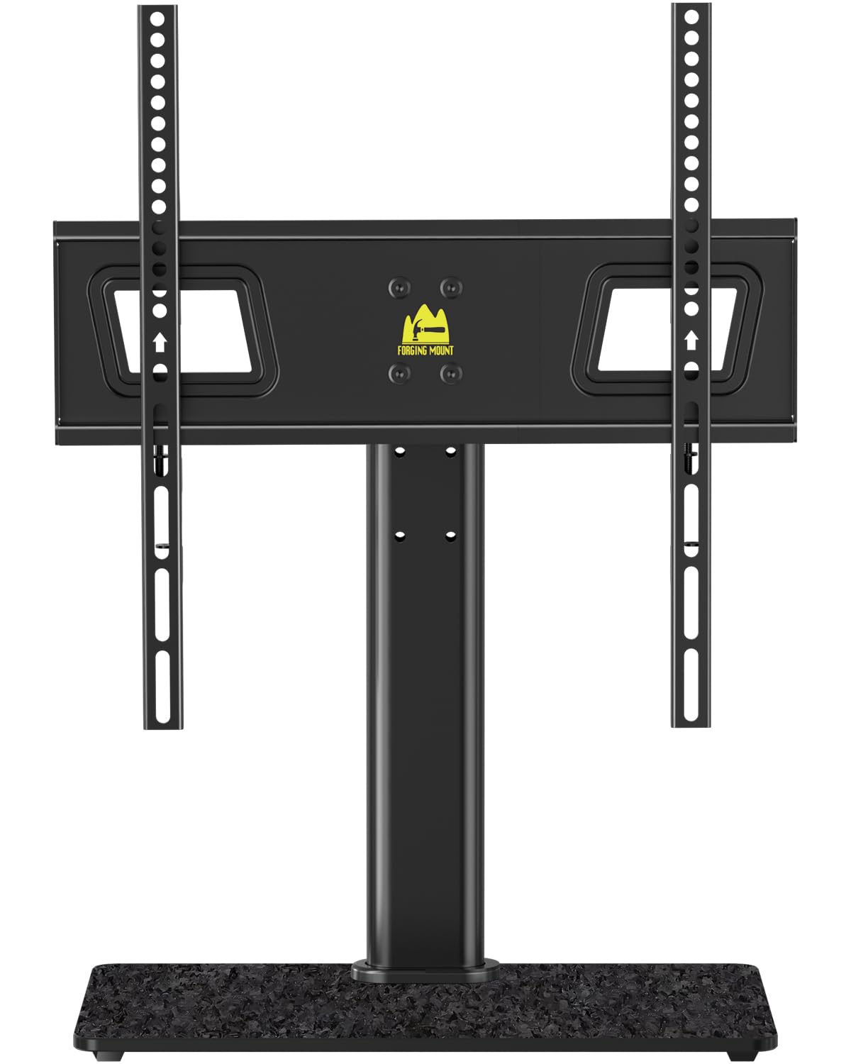 FORGING MOUNT Universal Swivel TV Stand with Tempered Glass Base for 26-55" TVs-Height Adjustment Tabletop TV Base Stand Mount, Holds up to 88lbs, Max VESA 400x400mm