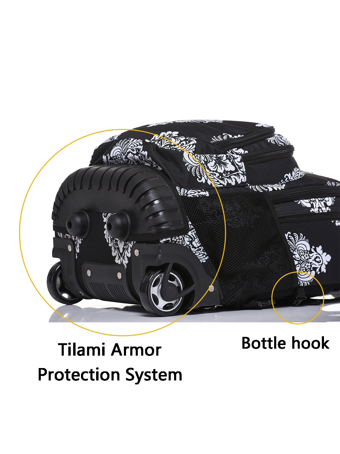 Tilami Rolling Backpack 18 inch Boys and Girls Laptop Backpack, Totem