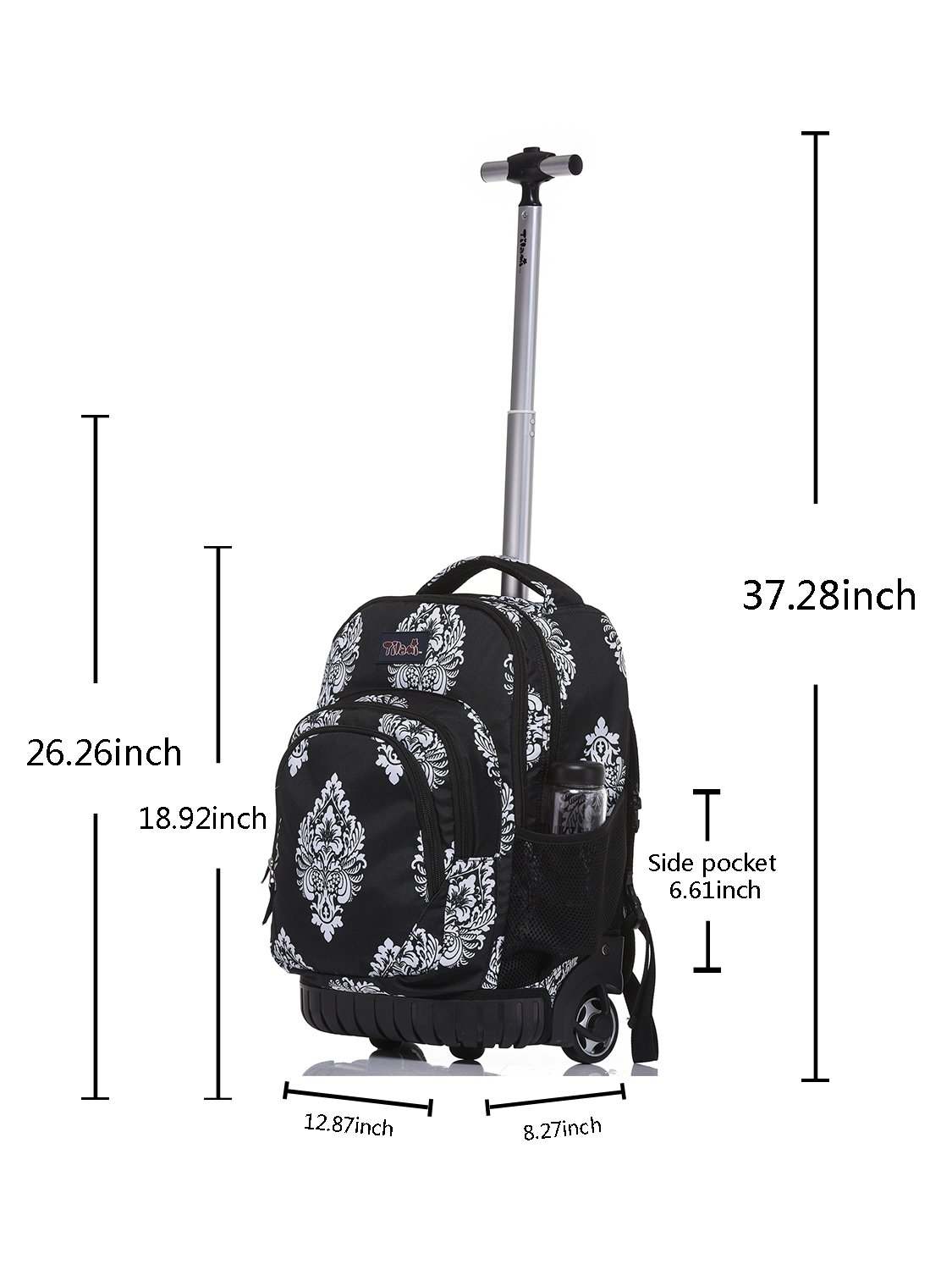 Tilami Rolling Backpack 18 inch Boys and Girls Laptop Backpack, Totem