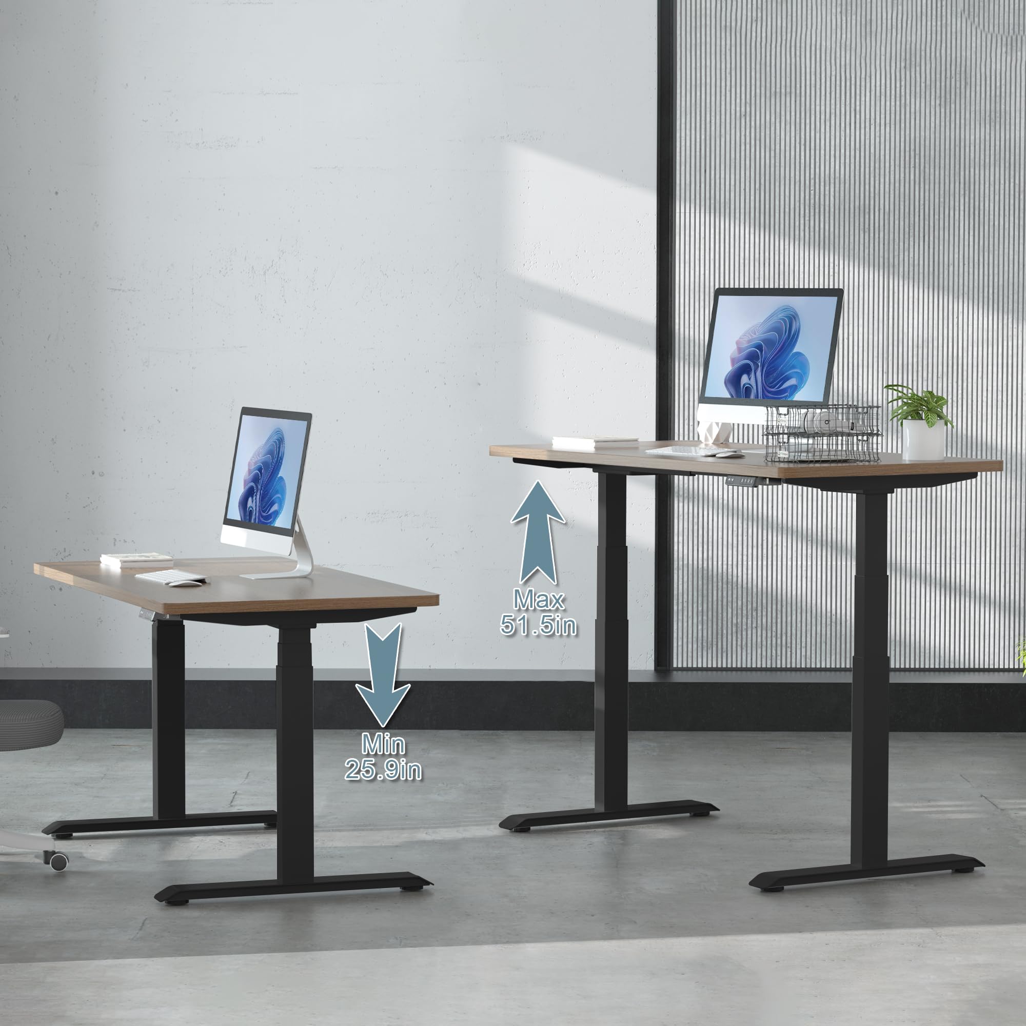Fromann Electric 3 Tier Legs Dual Motor Desk Base Handset with USB A and C Ports - Sit Stand up Standing Height Adjustable Desk Frame for Home and Office AKB01