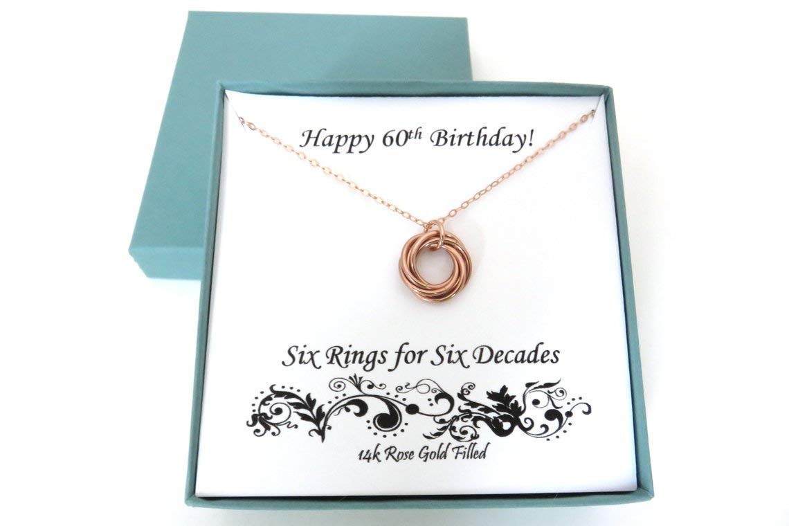 60th Birthday Gift for Women | Rose Gold Necklace | 60th Birthday Necklace