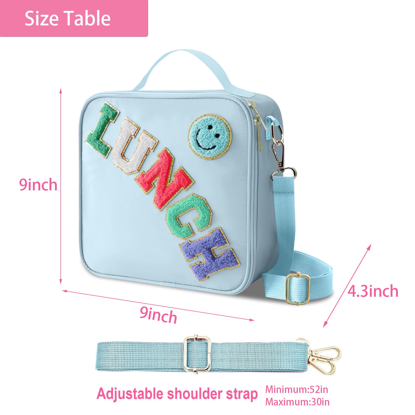CCidea Lunch Box for Men Women Adults, Portable Insulated Lunch Bag for Office Work School, Reusable Zippered Bento Lunch Box for Kids (Tiffany Blue)