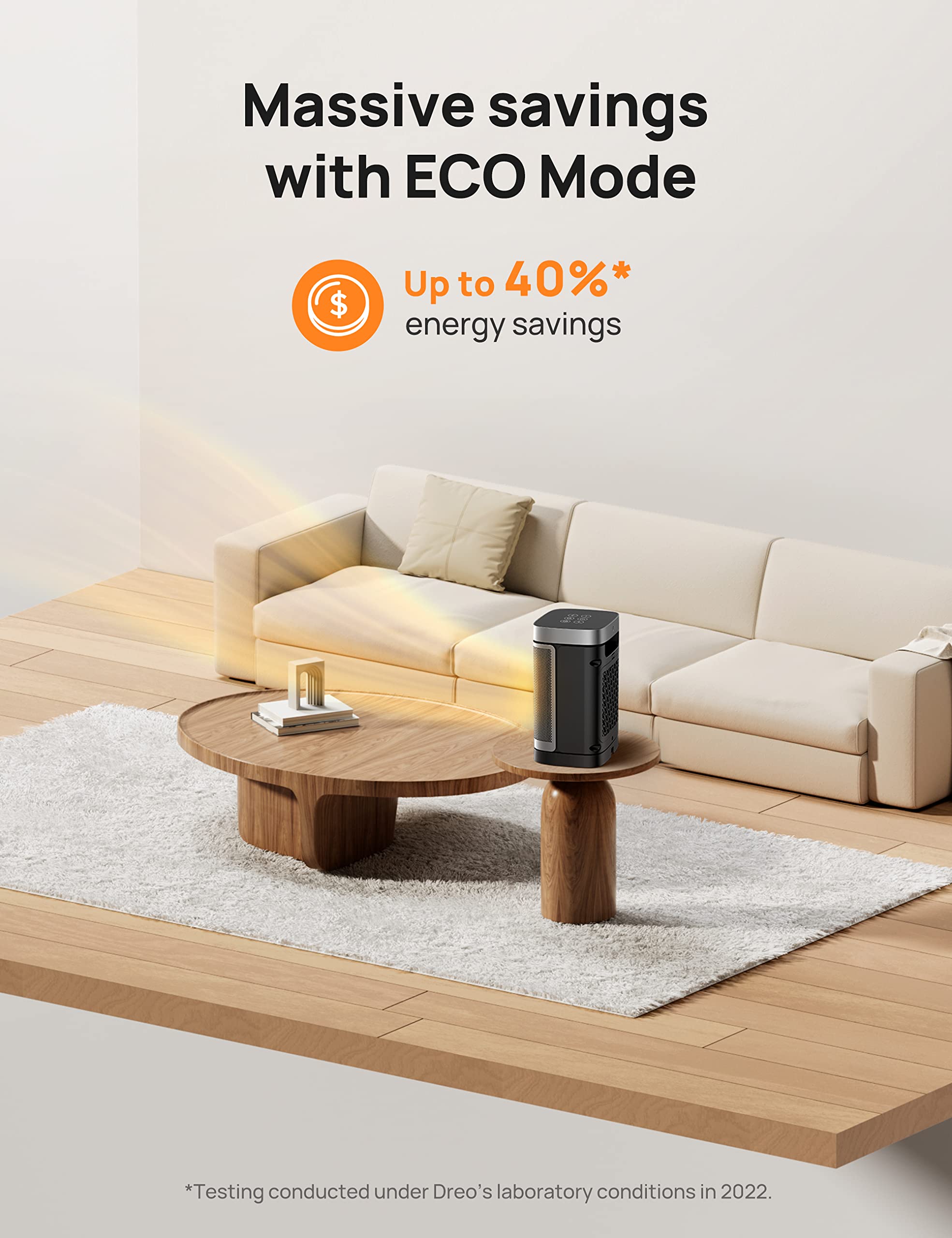 Dreo Space Heaters for Indoor Use, Atom One Portable Heater with 70°Oscillation, 1500W PTC Electric Heater with Thermostat, Fast Safety Heat, Remote, 1-12h Timer, Upgraded Small Heater for Office Home