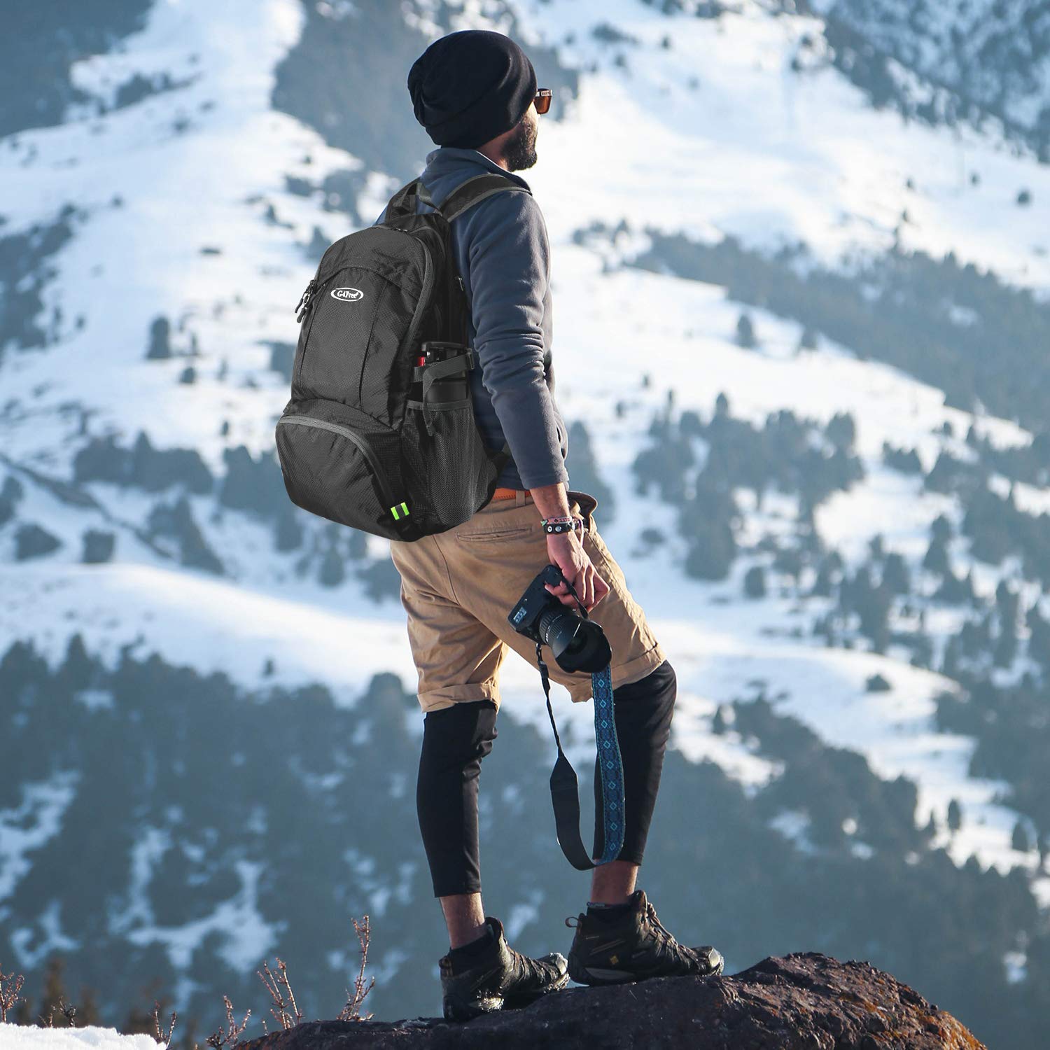 G4Free 40L Lightweight Packable Hiking Backpack with Wet Pocket, Waterproof Handy Foldable Camping Outdoor Travel Daypack