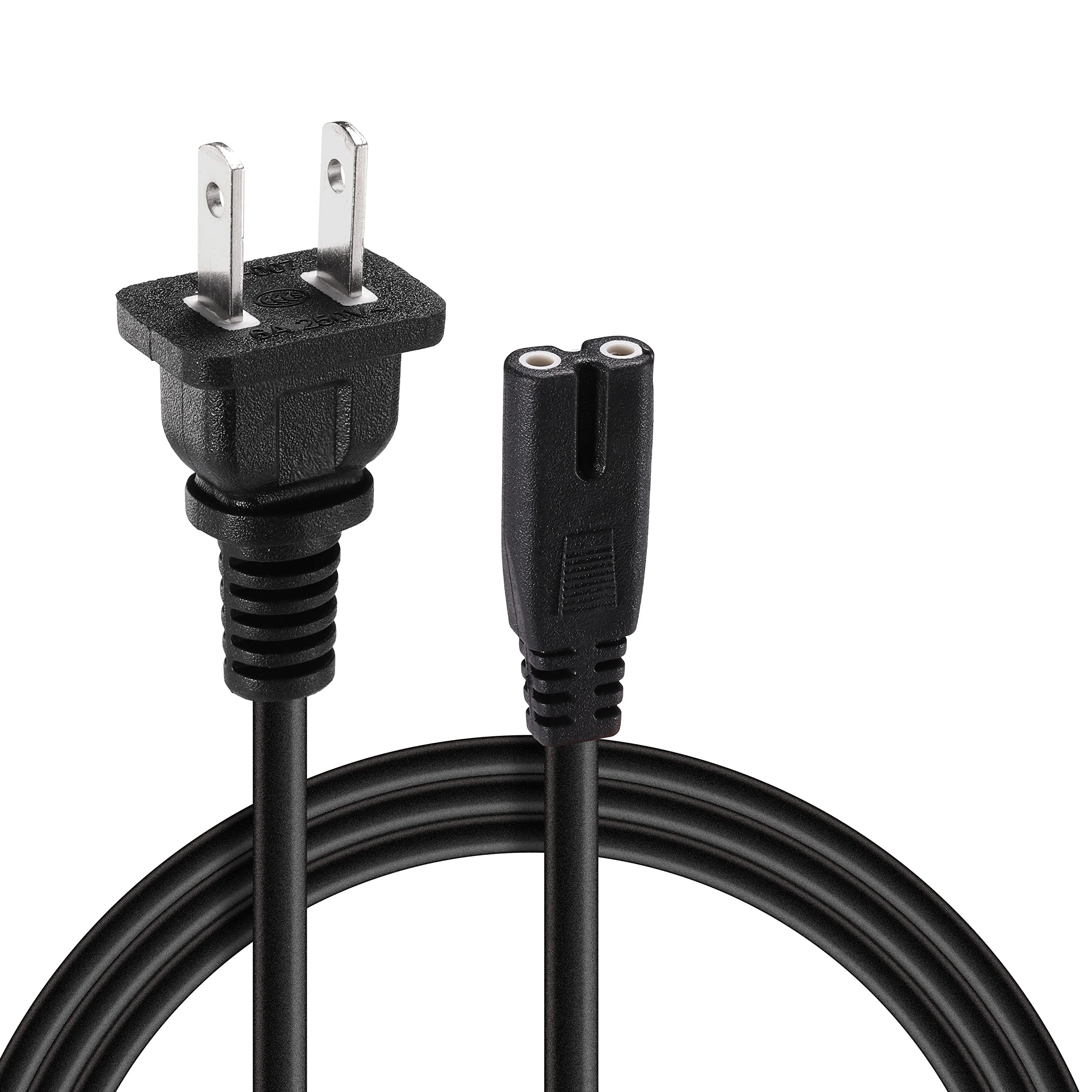 TV Power Cord 2 Prong AC Wall Plug Compatible with Amazon Fire TV 43" 50" 55" 65" 75" 4-Series Omni Series 4K UHD TCL LG Insignia Smart TV (5FT)