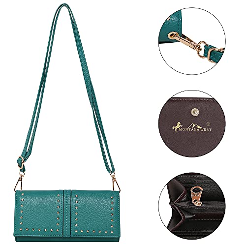 Montana West Large Leather Hobo Handbag for Women Studded Shoulder Bag Crossbody Purse MWC-1001WTQ